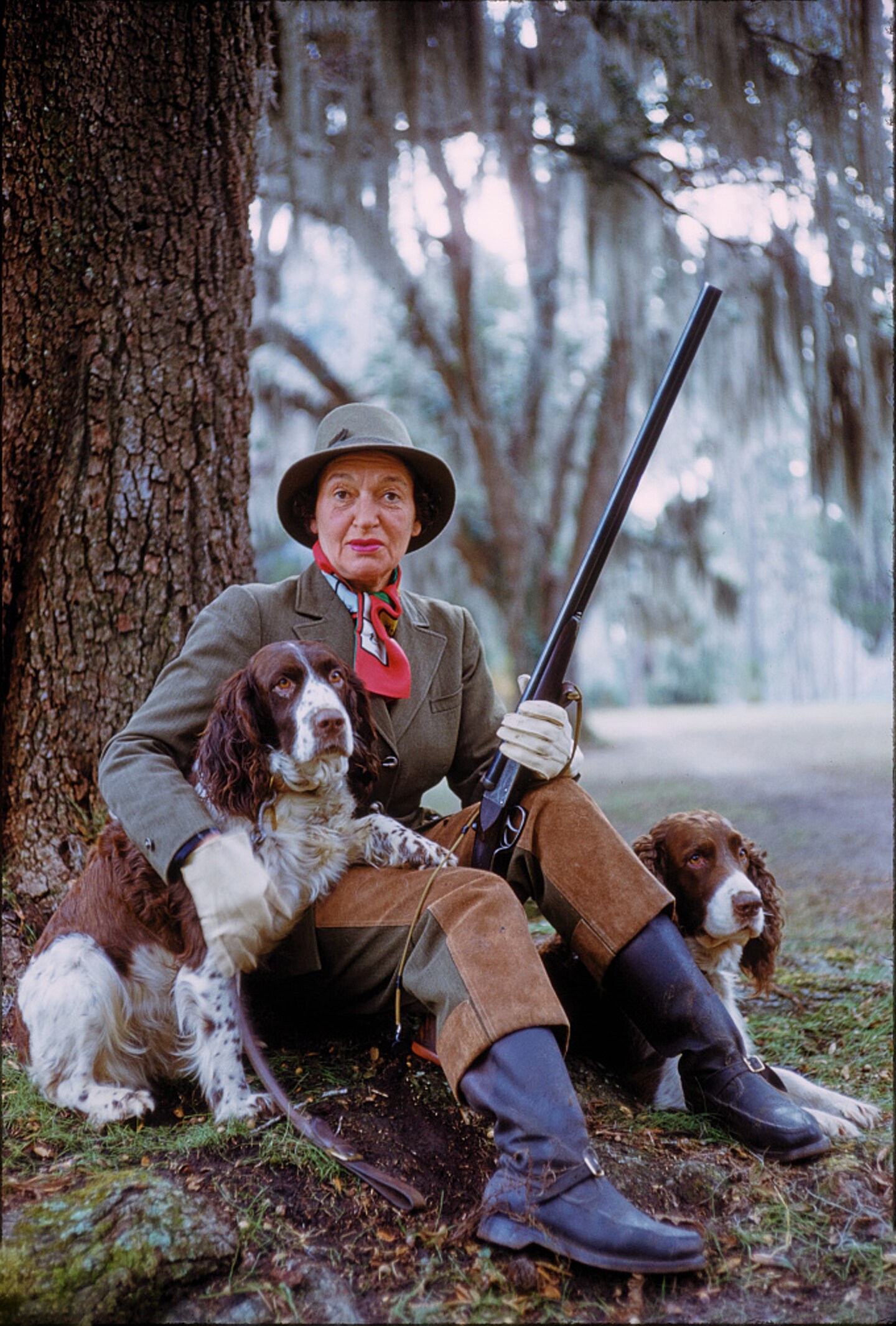 Mid Century Woman and Hunting Dogs Scene Art Print | MakerPlace by Michaels