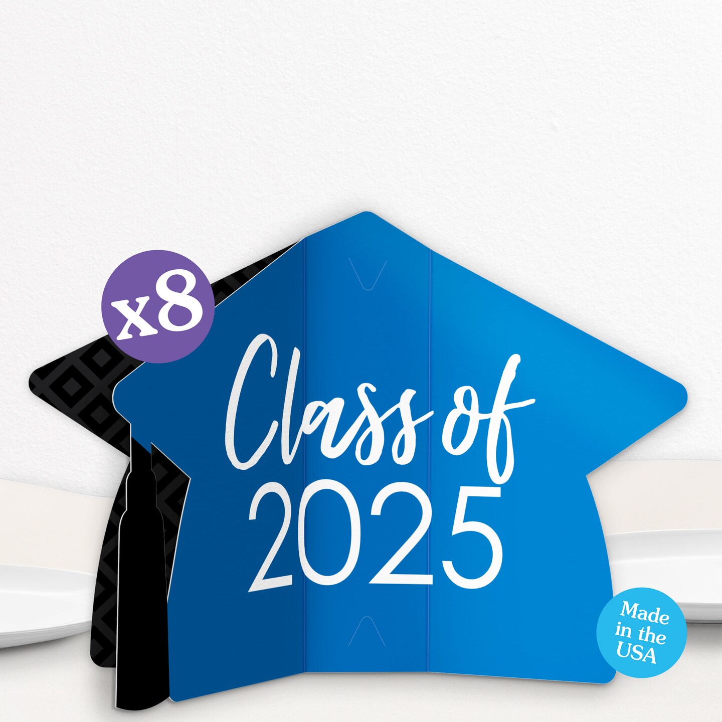 Big Dot of Happiness 8 Count Blue Graduation 3D Centerpiece Table ...