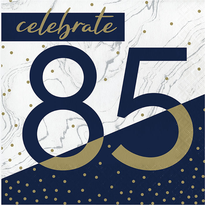 Bulk Pack of 32 Navy & Gold Milestone "85" Luncheon Napkins | Michaels