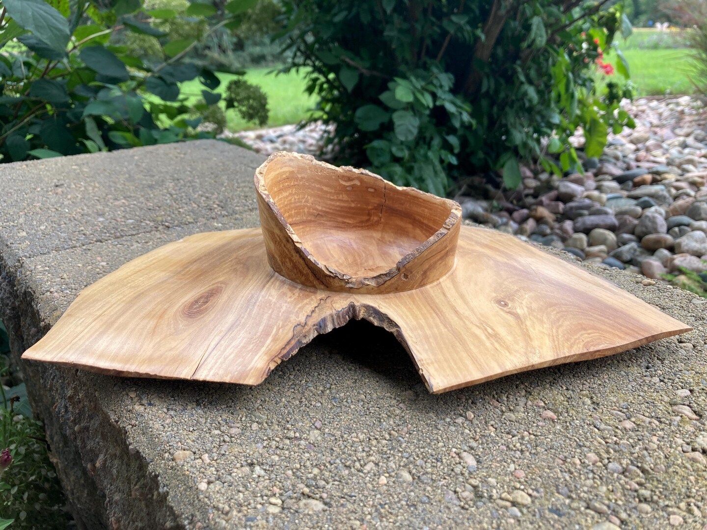 Unique handcrafted wood bowl home decor gift, Hand-turned wooden ...