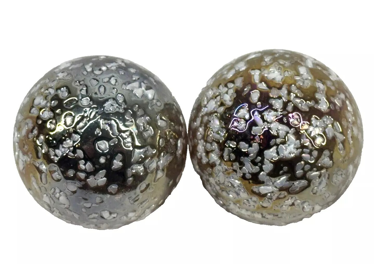 SNOWBALL Marbles 2 (35mm) Boulders Glitter Speckled glass ball | Michaels