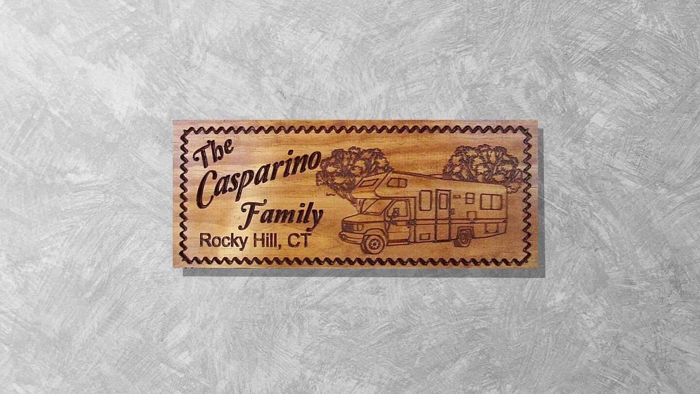 Custom Camper Sign, Family Campsite Sign, Last Name Sign, RV Camper ...