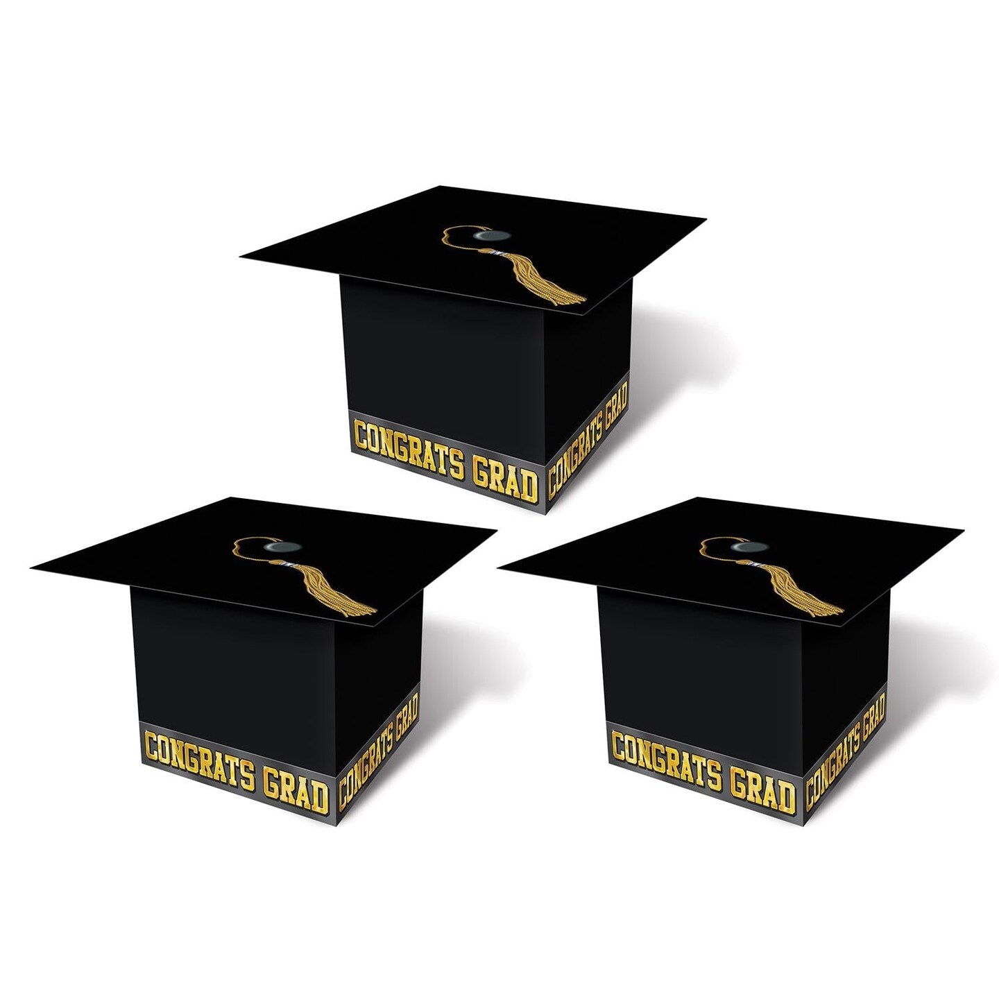 36 Pack Beistle Grad Cap Graduation Party Favor Boxes - black | Michaels