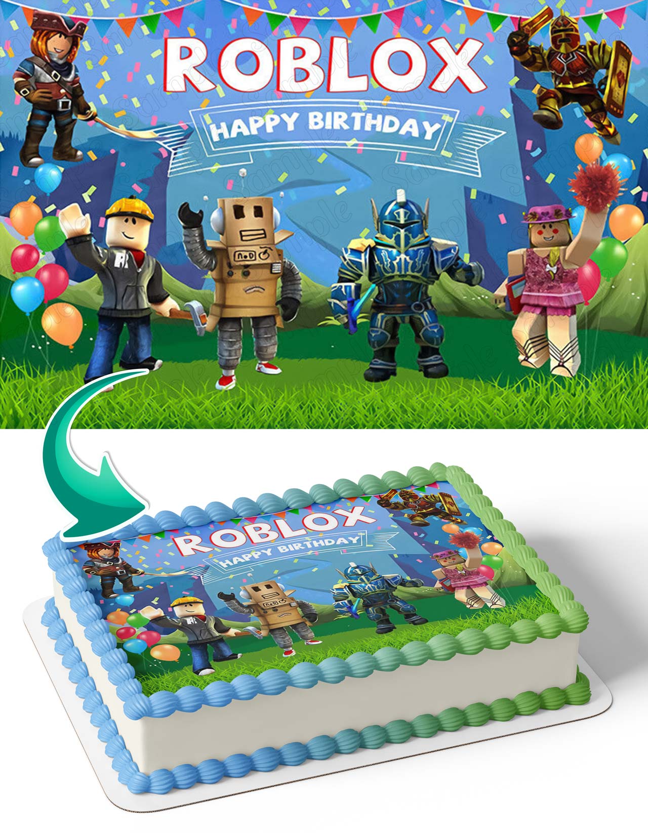 Roblox Game Edible Cake Image Topper Birthday Cake Sheet | MakerPlace ...
