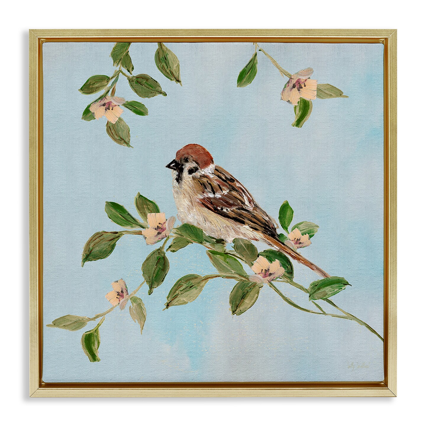 Stupell Industries Sparrow on Tree Branch Floating Frame By Sally ...