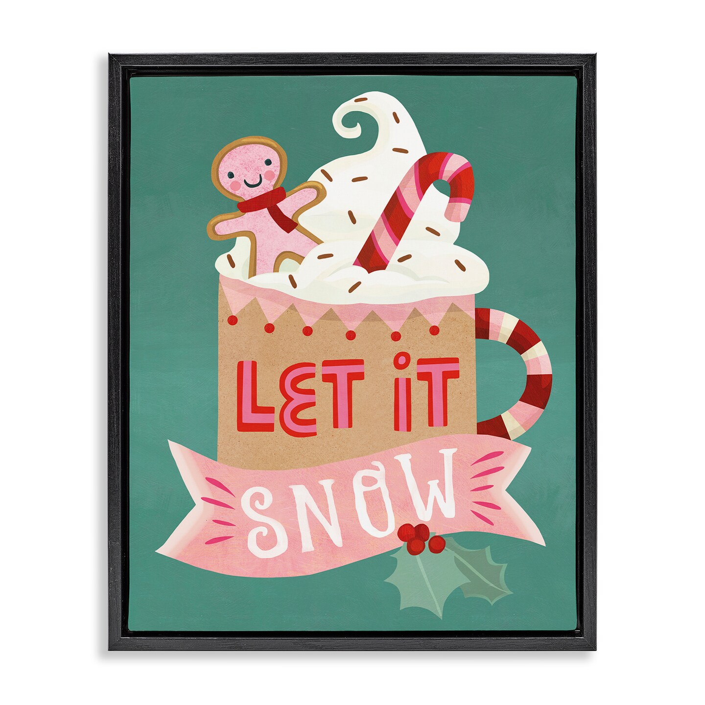 Stupell Industries Let It Snow Winter Cocoa Floating Frame By Laura ...