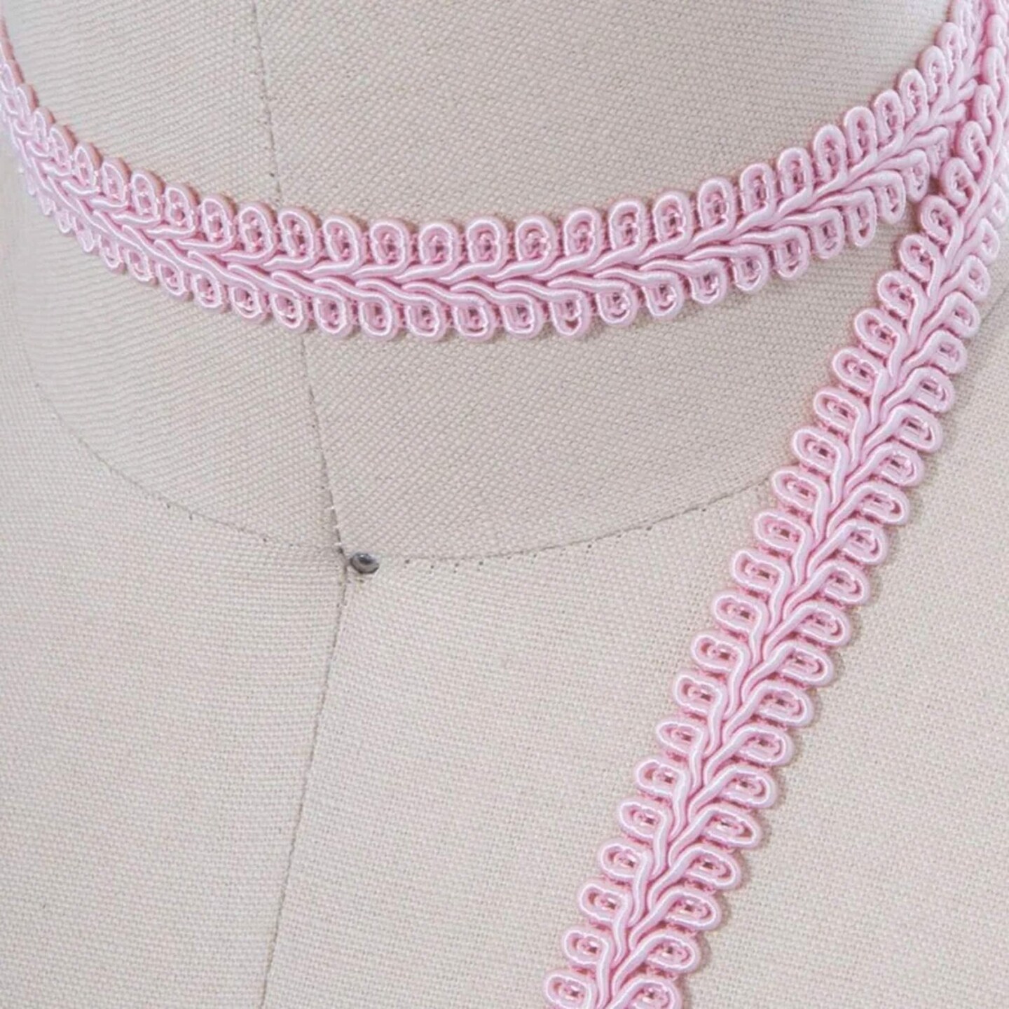 5/8" Baby Pink French Upholstery Braided Gimp Trim Ribbon – Elegant ...
