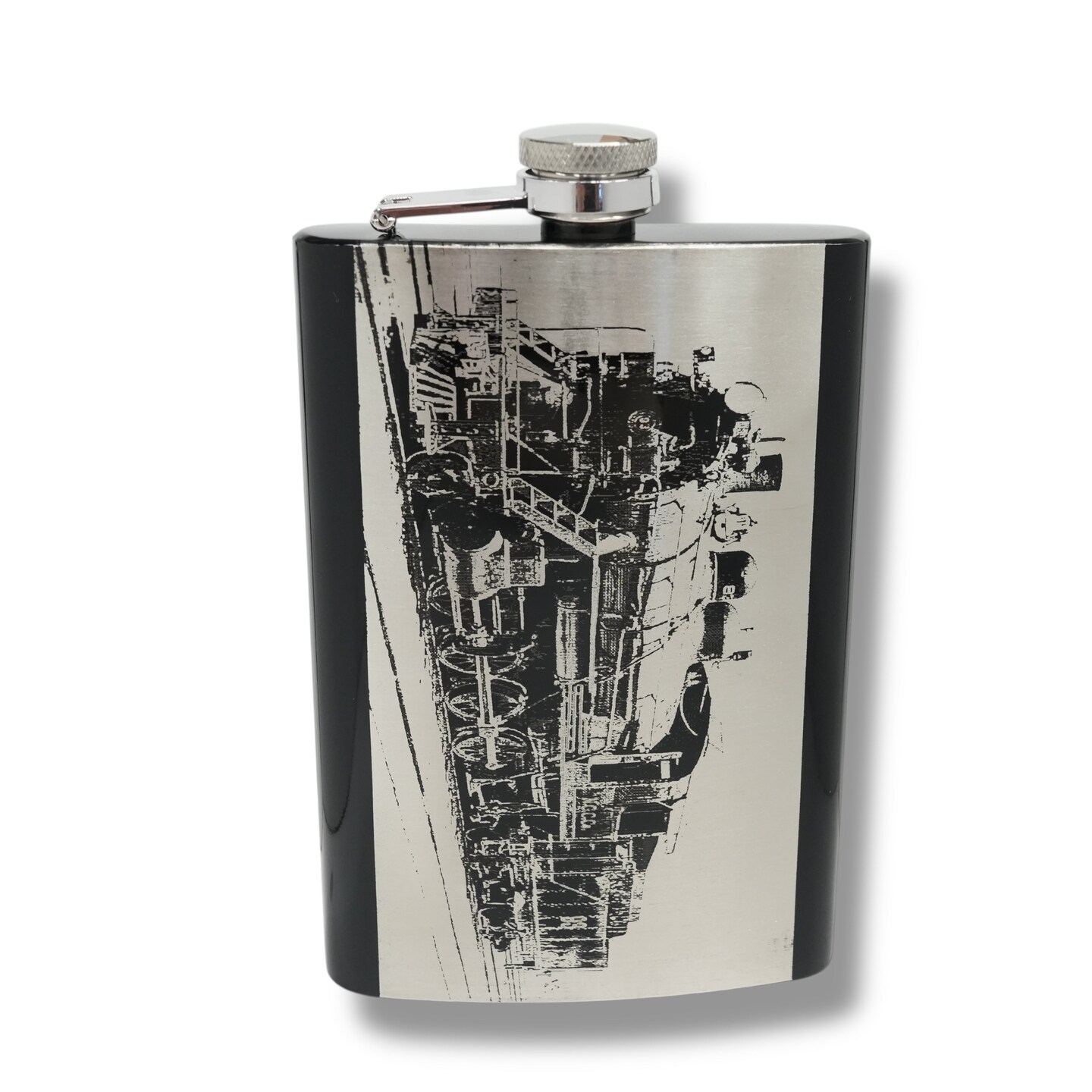 8oz BLACK Steam Locomotive Flask Train Novelty | Michaels