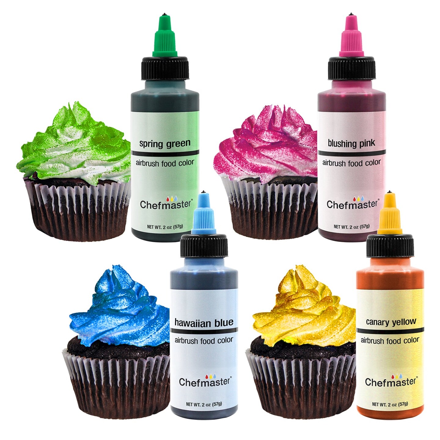 Chefmaster Airbrush Food Coloring Set - 12 of the Most Popular Colors ...