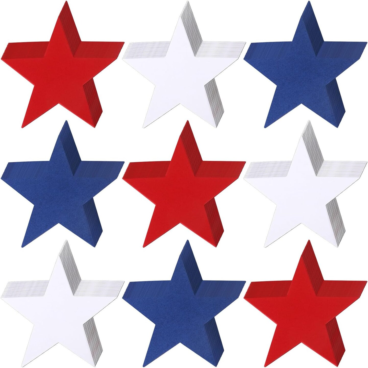 108 Pcs Patriotic Stars Cut Outs 4th of July Decor Red White Blue ...