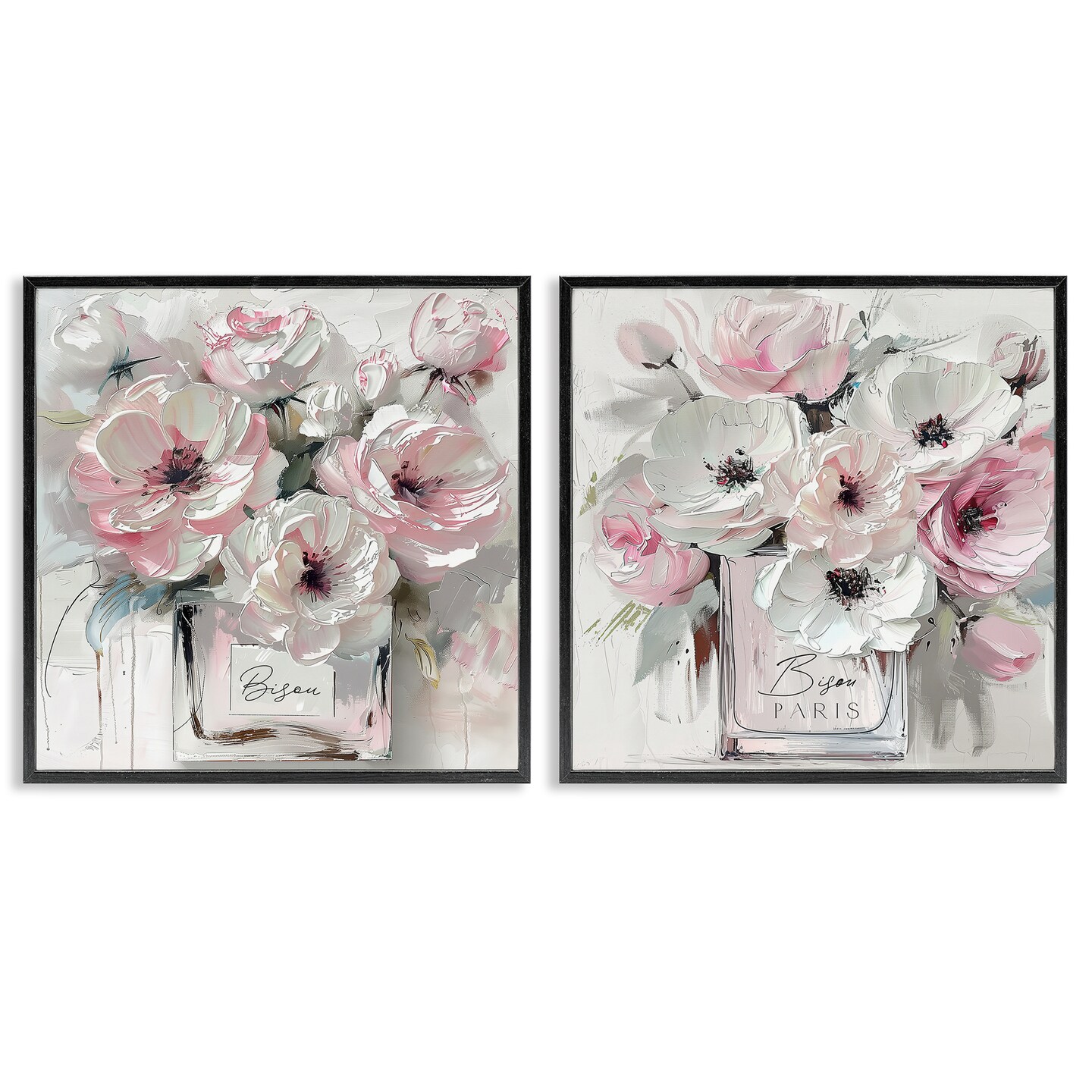 Stupell Industries Bisou Romantic Bouquet 2pc Framed Giclee Set By ...