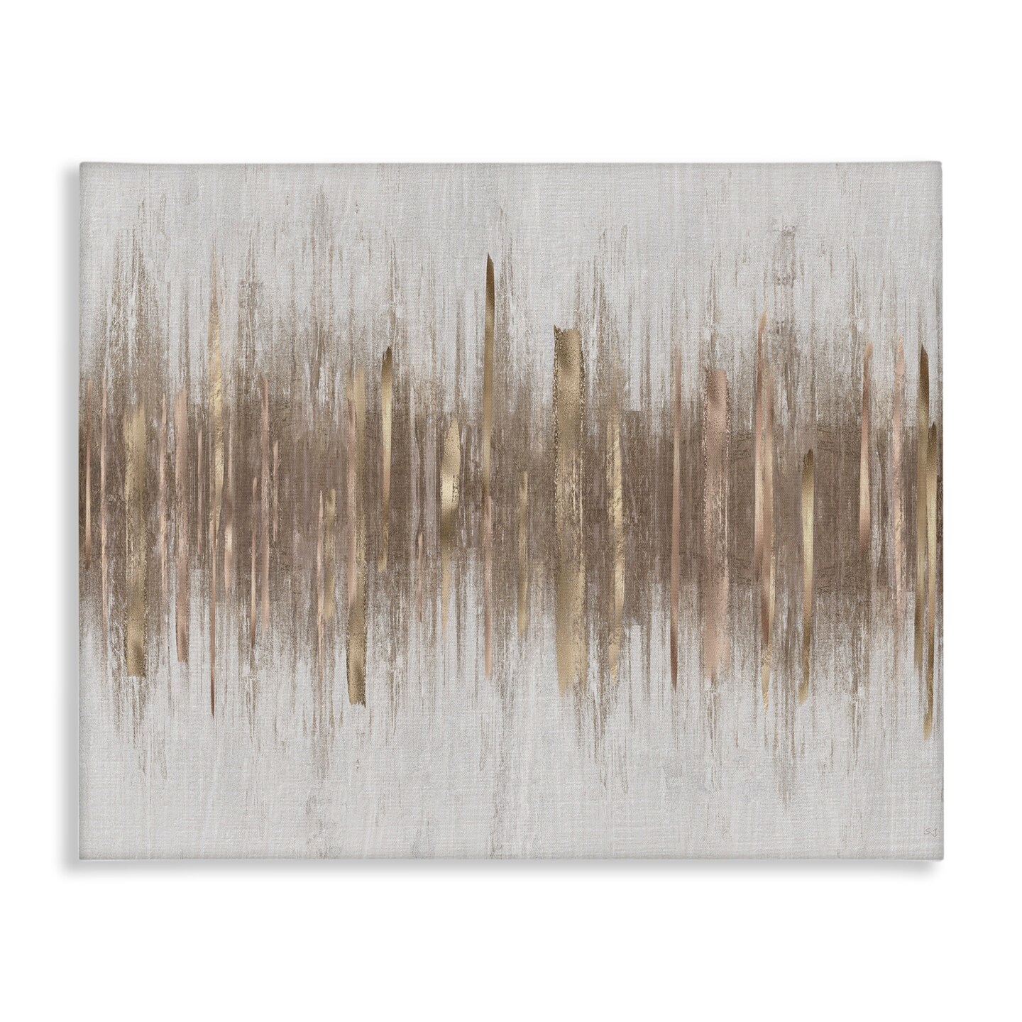 Stupell Industries Linear Streaks Neutral Tones Canvas By Susan Jill ...