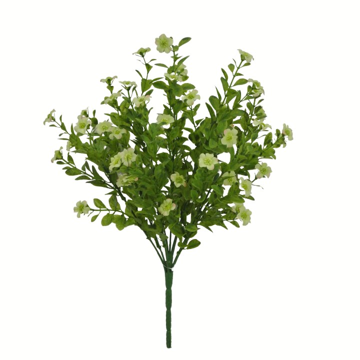 17" Green Artificial Filler Bush – 9-Stem Silk Flower Pick for Spring ...