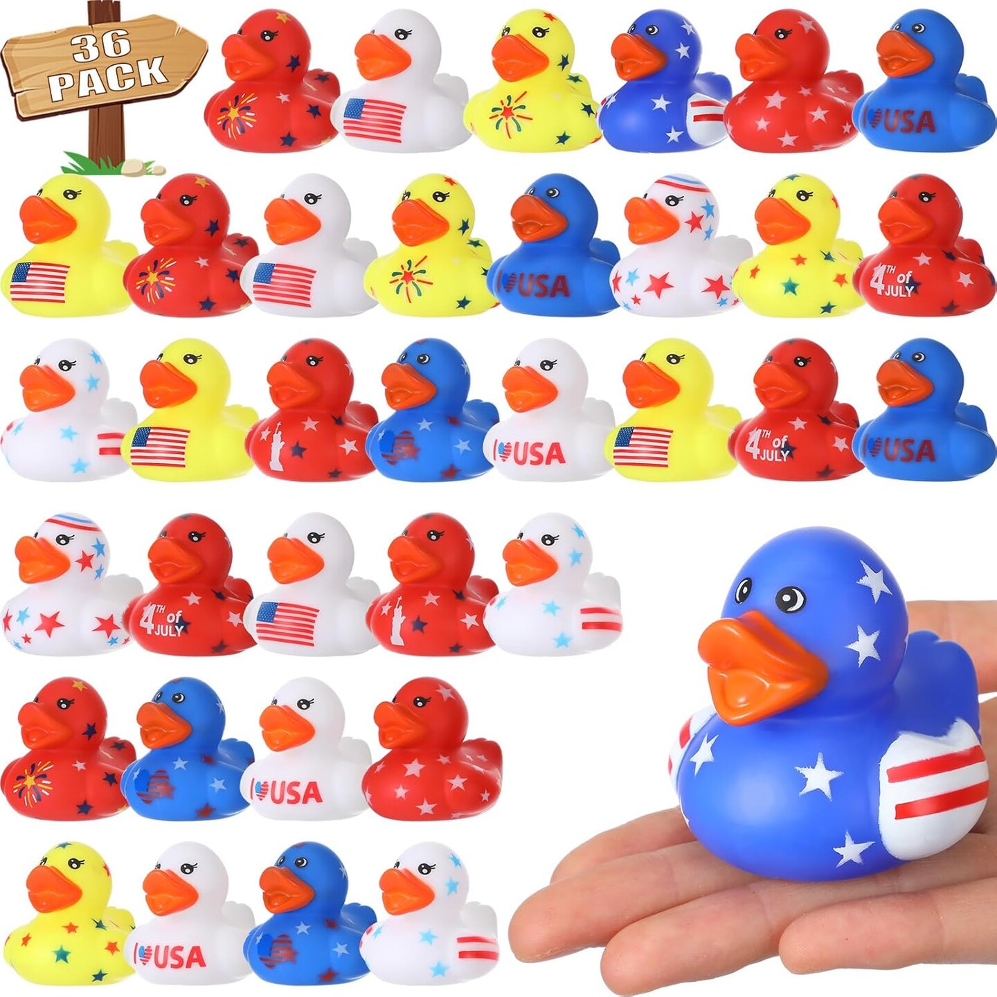 36 Pcs 4th of July Rubber Ducks Party Toys | Michaels