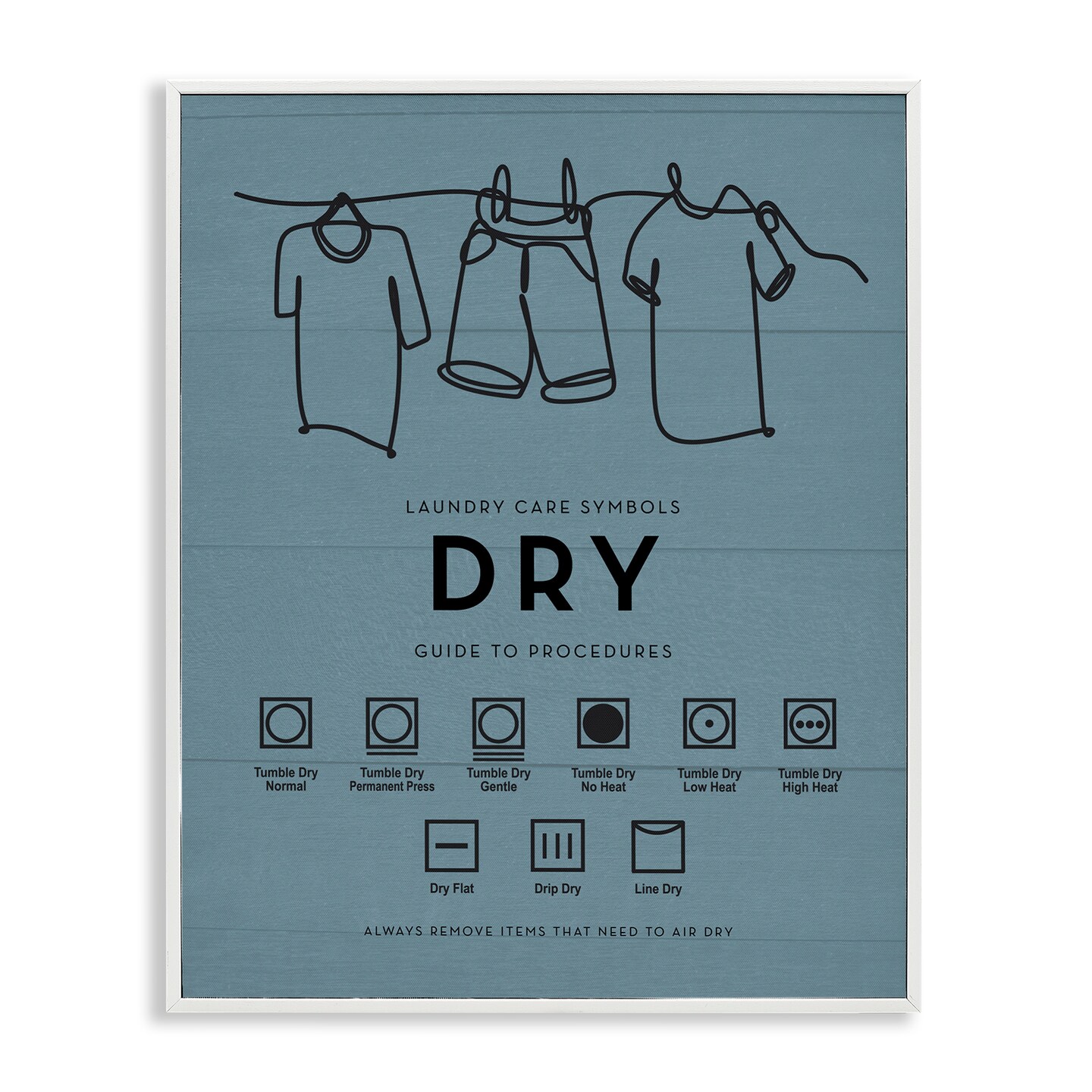 Stupell Industries Laundry Dry Reminders Framed Giclee By Lettered and ...