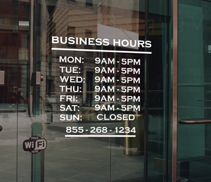 Custom Storefront Business Hours Vinyl Decal | MakerPlace by Michaels