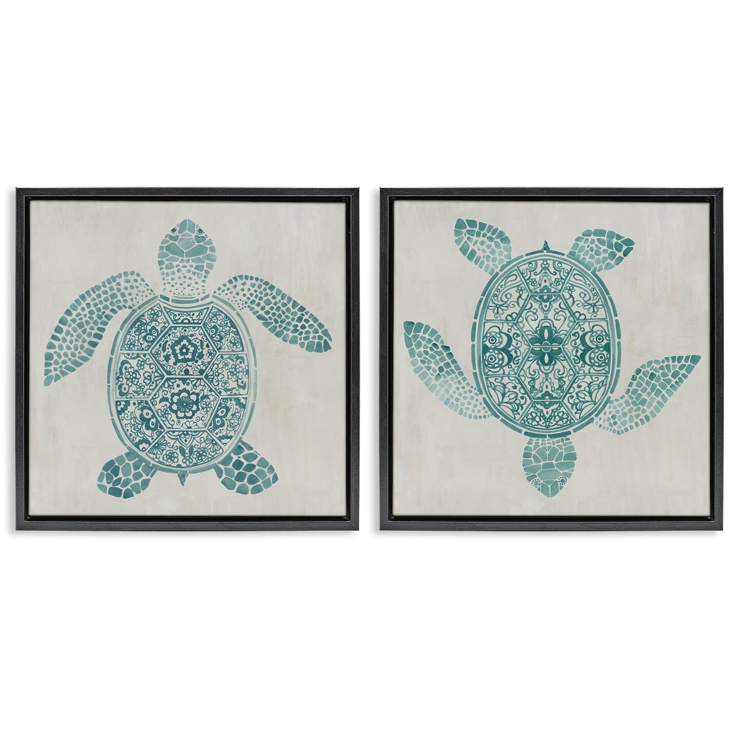 Stupell Industries Geometric Maritime Sea Turtles 2pc Floating Frame ...