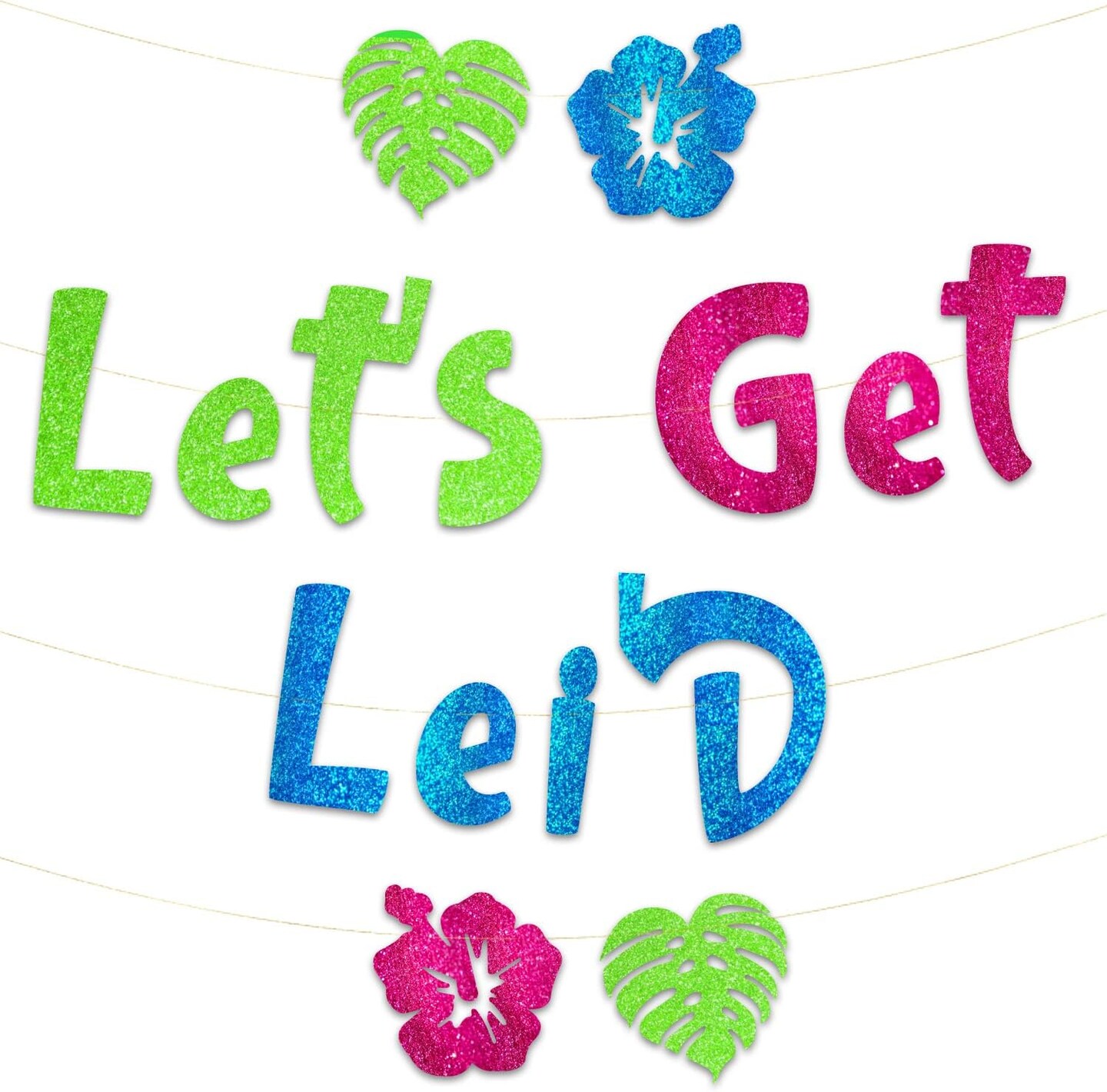 Let’s Get Lei’d Luau Themed Glitter Party Banner | Michaels
