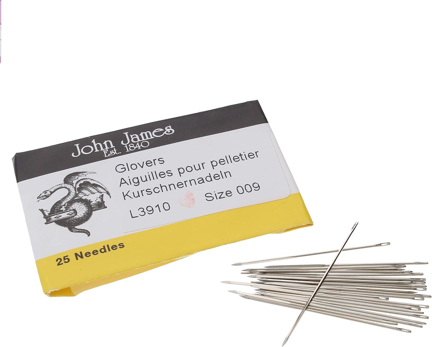 John James Glovers Needles, Size #1, 48.5mm in Length and 1.02mm in ...