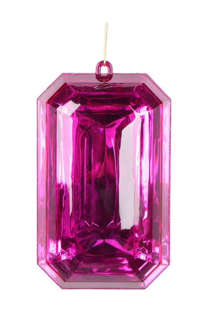 8" Acrylic Rectangle Jewel Ornament: Pink (Set of 2) | Michaels