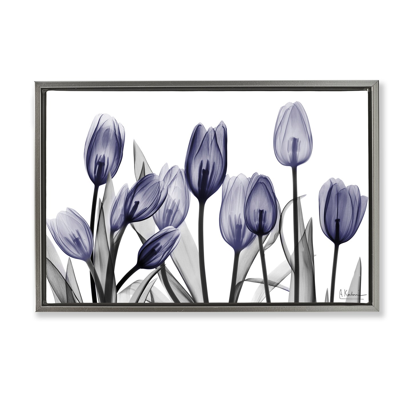 Stupell Industries Dramatic Dusk Blue Tulips Floating Frame By Albert ...