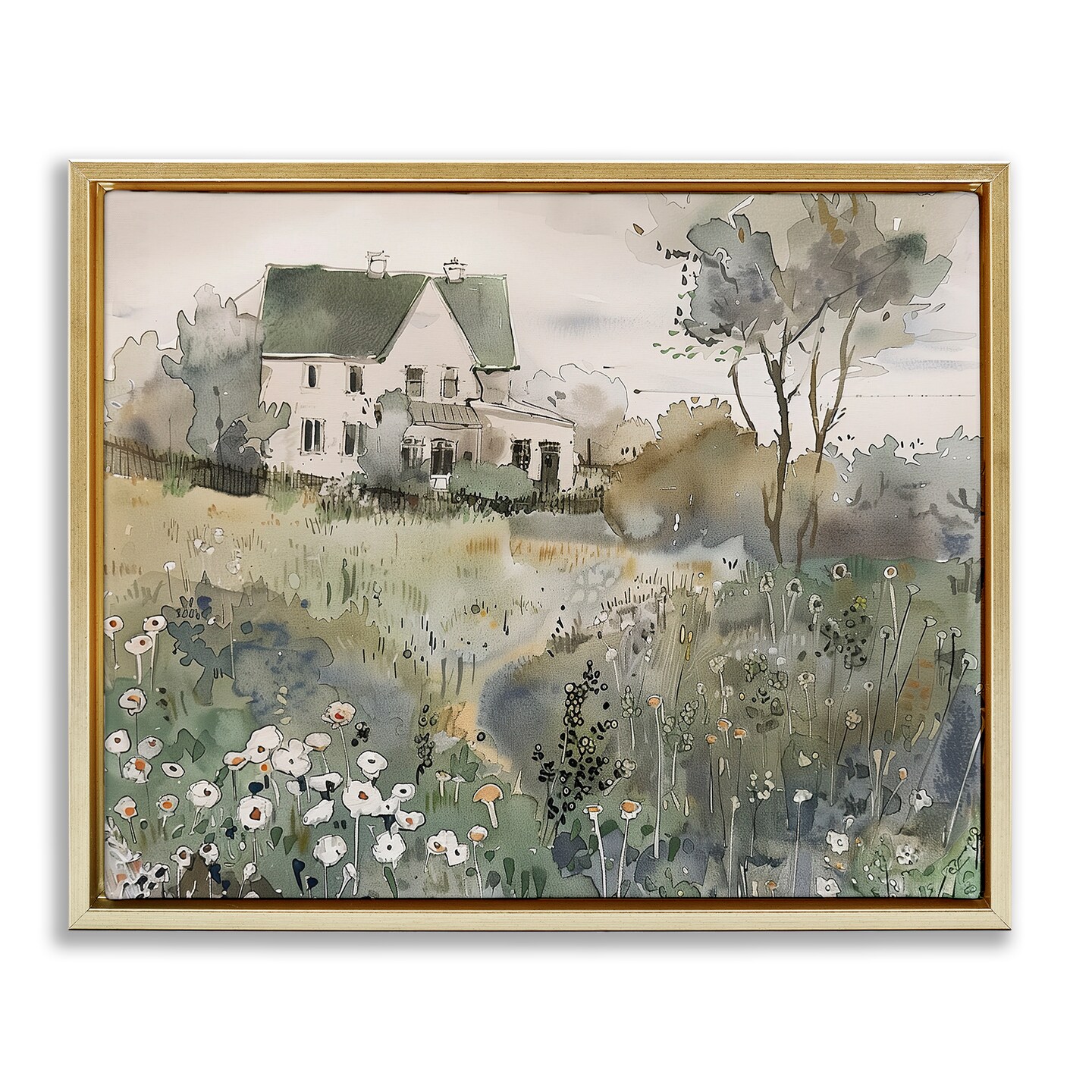 Stupell Industries Abstract English Cottage View Floating Frame By ...