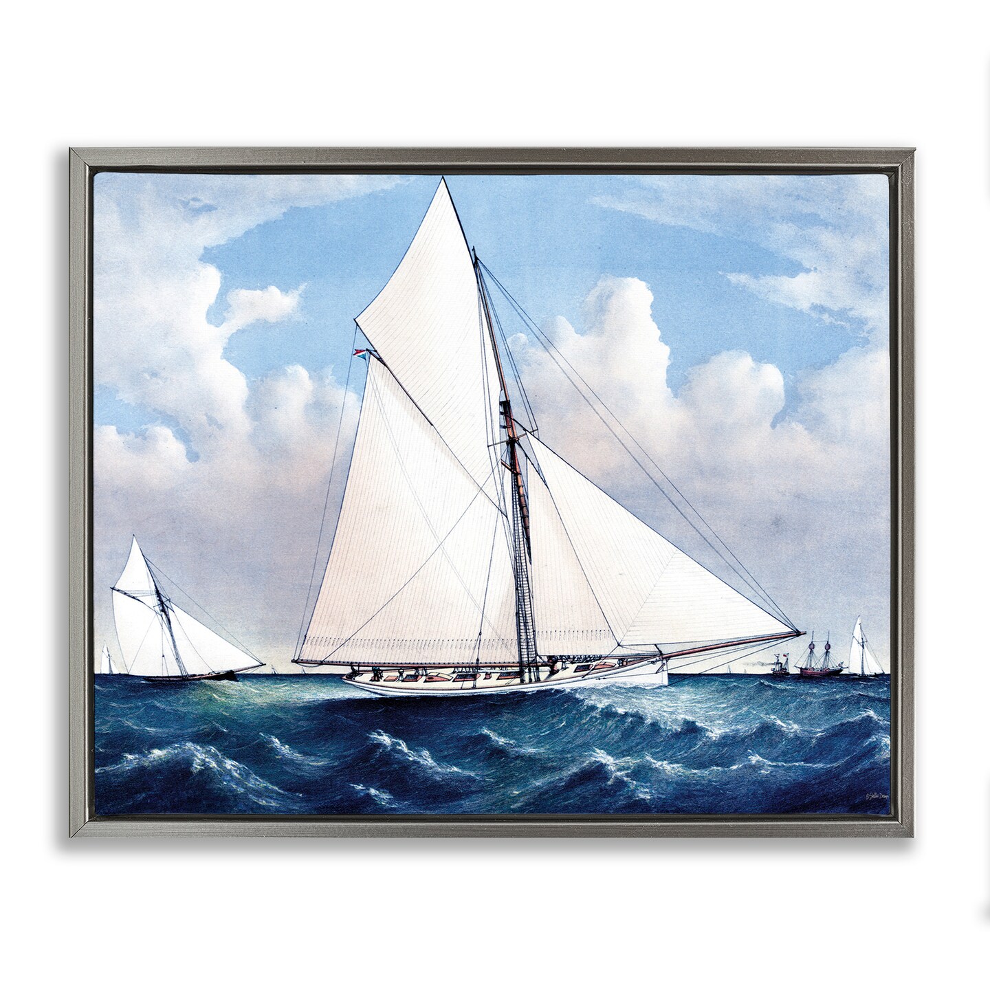 Stupell Industries Ship on Turbulent Waters Floating Frame By Stellar Design Studio | Michaels