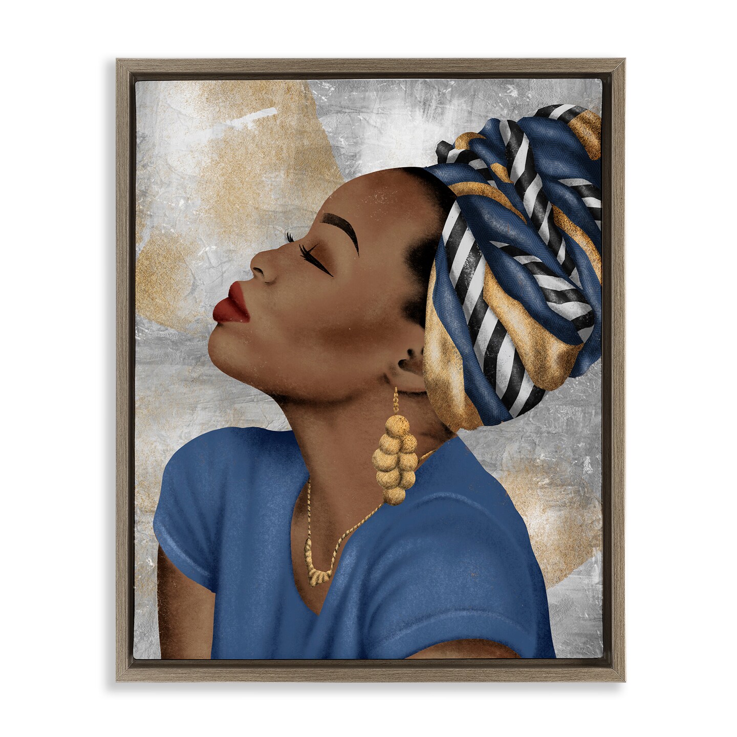 Stupell Industries Illustrious Discovery Female Portrait Floating Frame ...