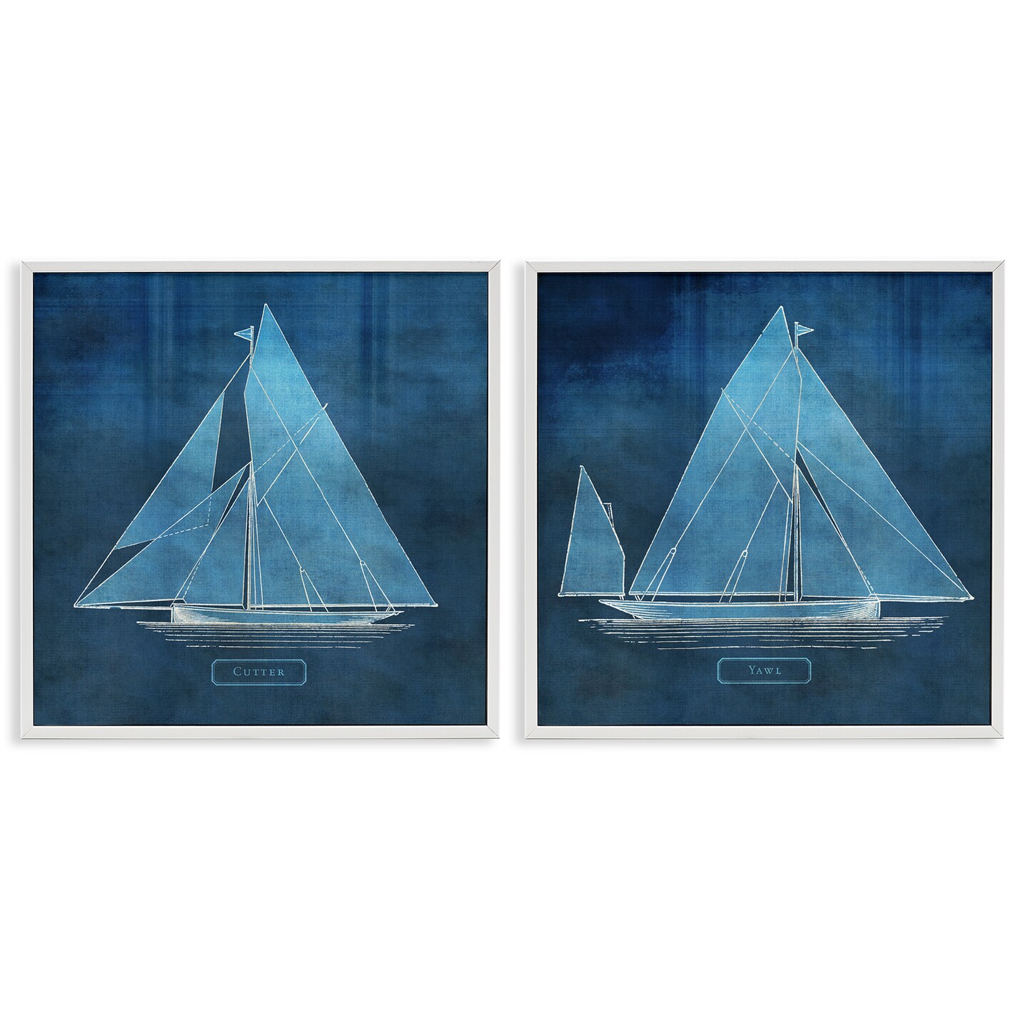 Stupell Industries Nautical Sailboat Vessels Duo 2pc Framed Giclee Set ...