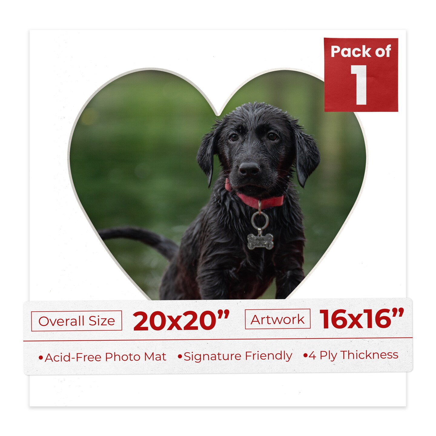 Golf Ball Texture Mat Board for 20x20 Frames - Heart Opening for 16x16 ...