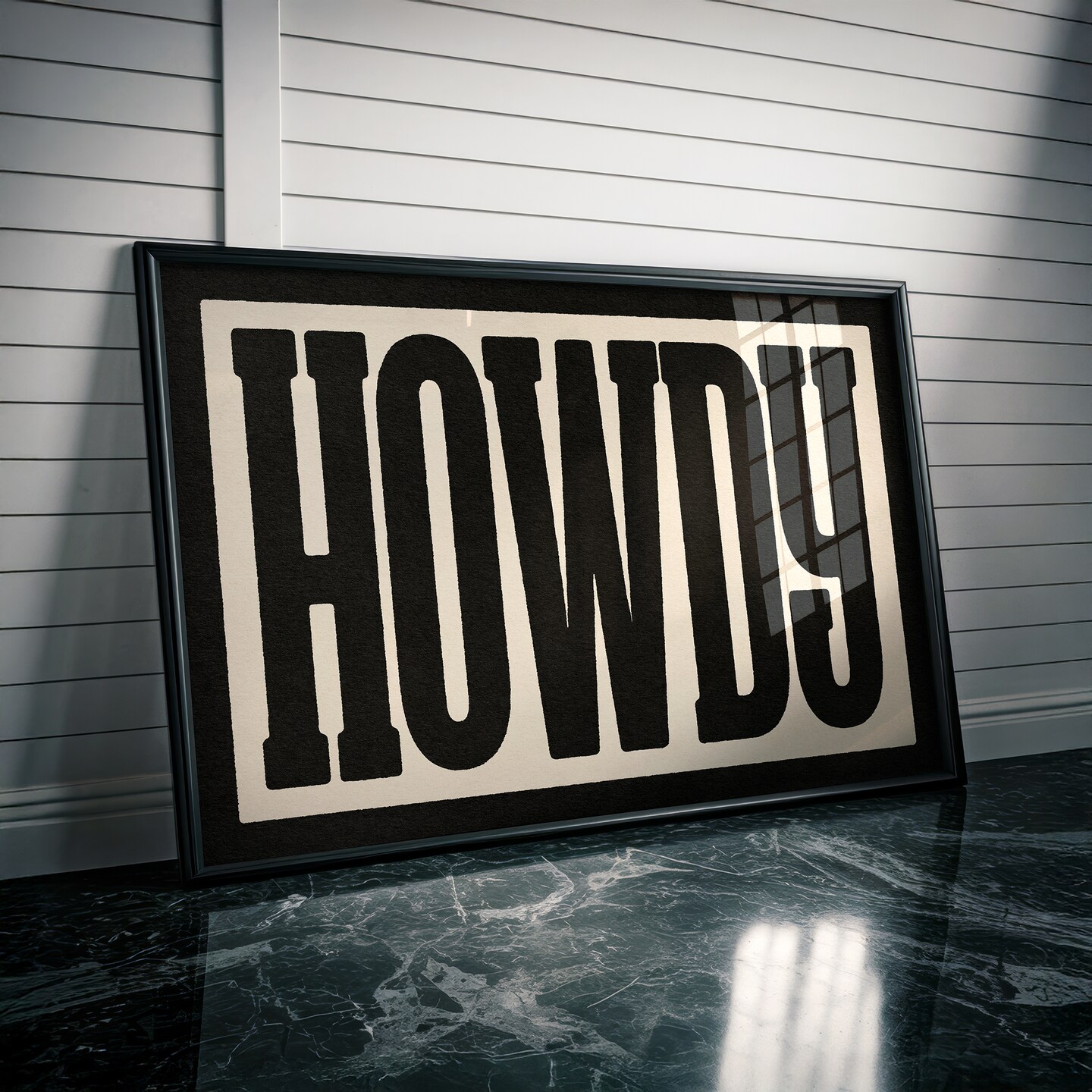 Howdy Typography Poster Gift for Home Living Room Welcome Wall Art ...