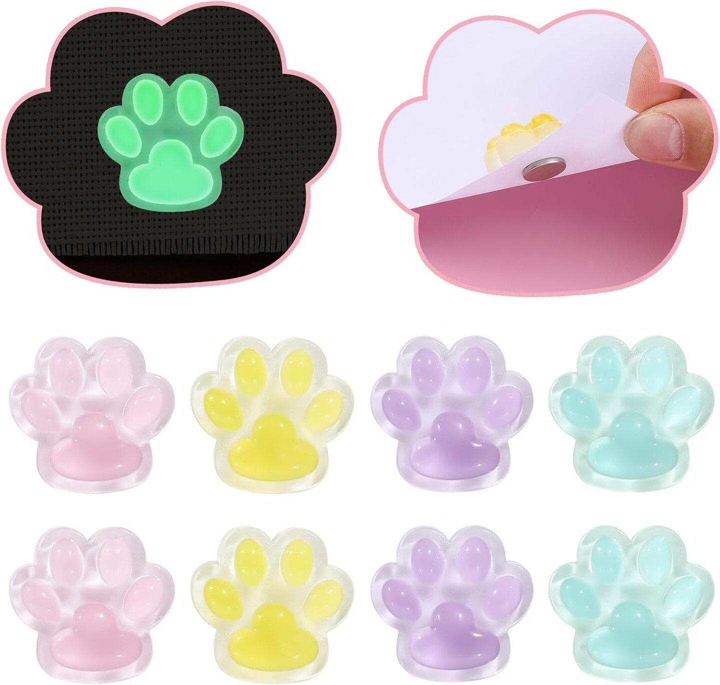 8 Pcs Diamond Art Painting Magnet Cover Minder, Paw Shape Diamond ...