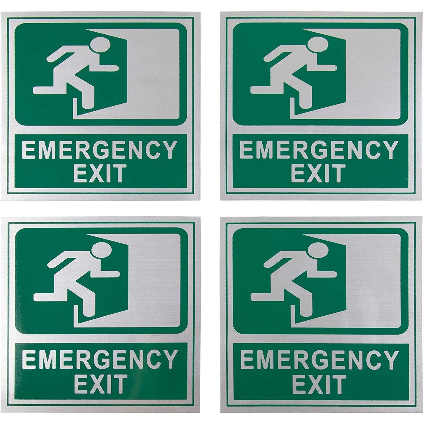 Emergency Exit Sign, Self-Adhesive (5.5 x 5.5 In, 4 Pack) | Michaels