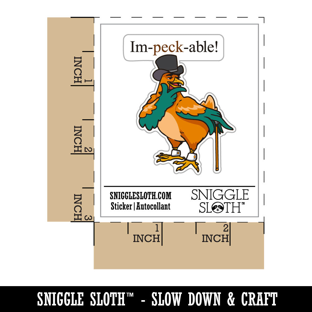 Water Bottle Sticker Set Impeccable Dapper Chicken Top Hat Cane Cute ...