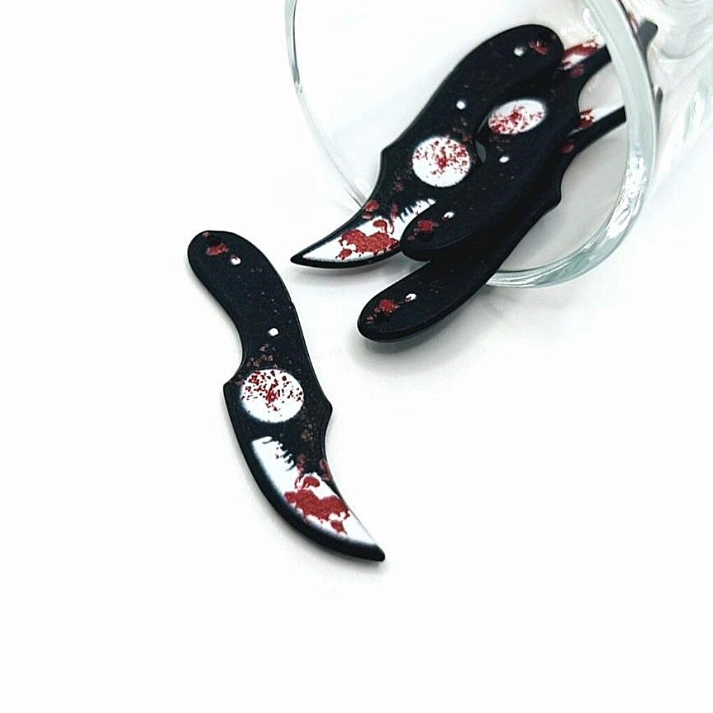 1, 4, or 20 Pieces: Bloody Horror Knife Charm - Double Sided | Michaels