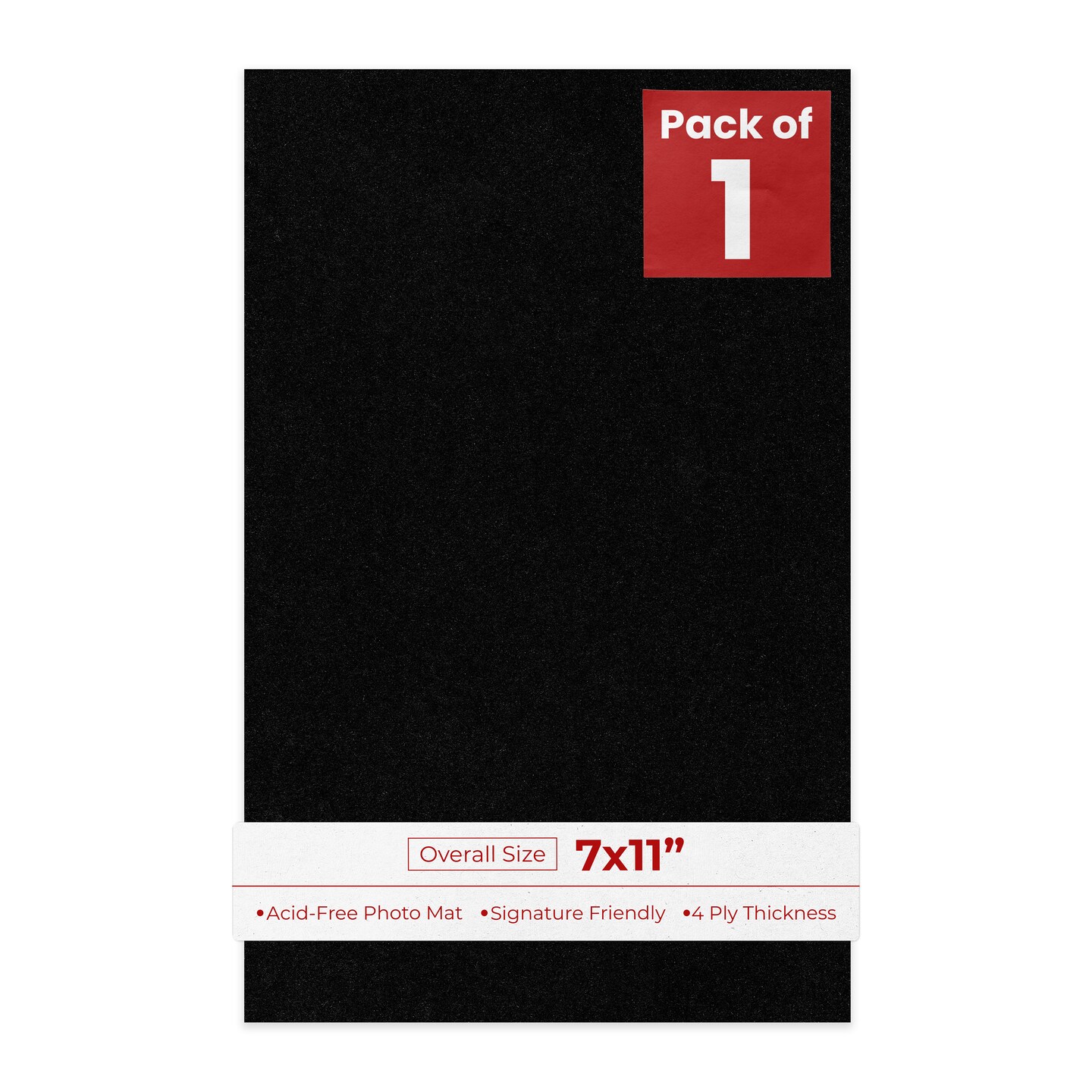 Black with Black Core 7x11 Uncut Mat Board - Blank Sheets, No Opening ...