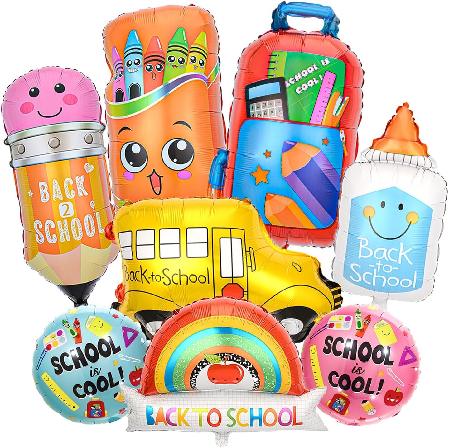 8 Pcs Back To School Foil Balloons | Michaels