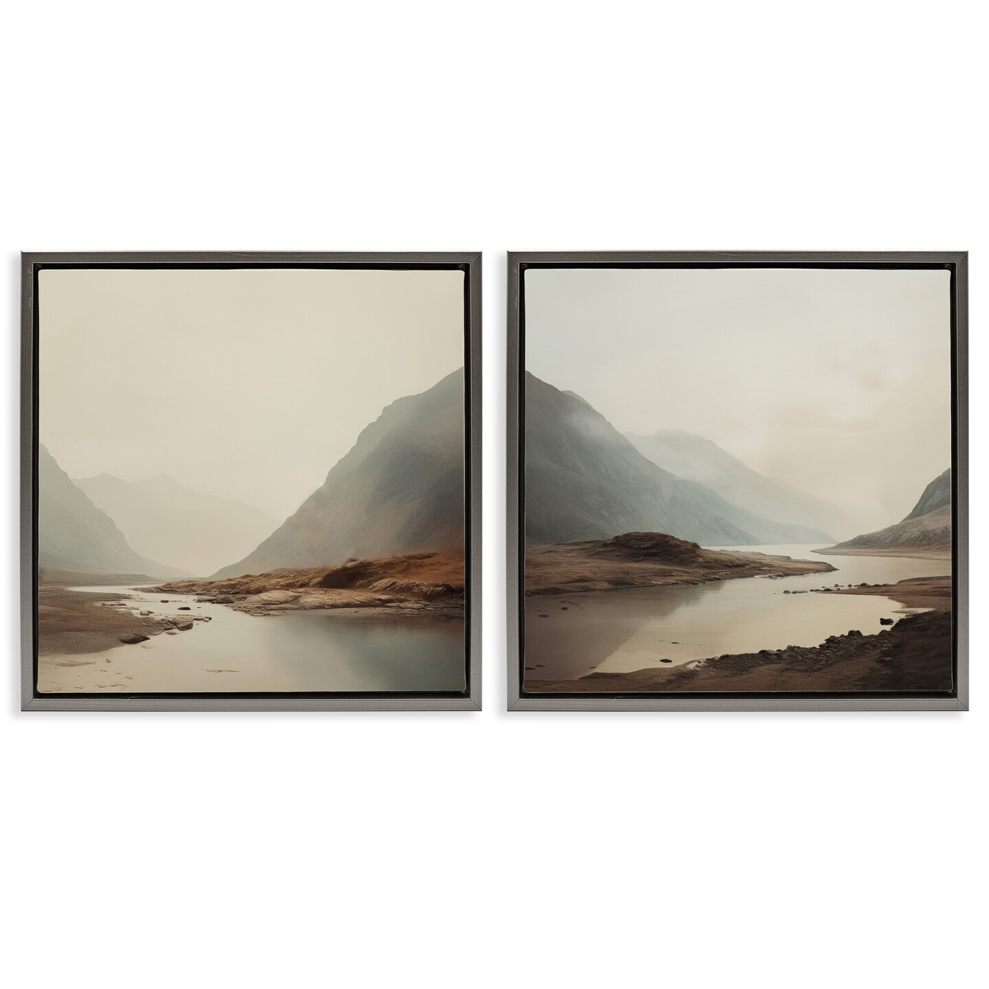Stupell Industries Fog Shrouded Cliffs & River 2pc Floating Frame Set By Lazar Studio | Michaels