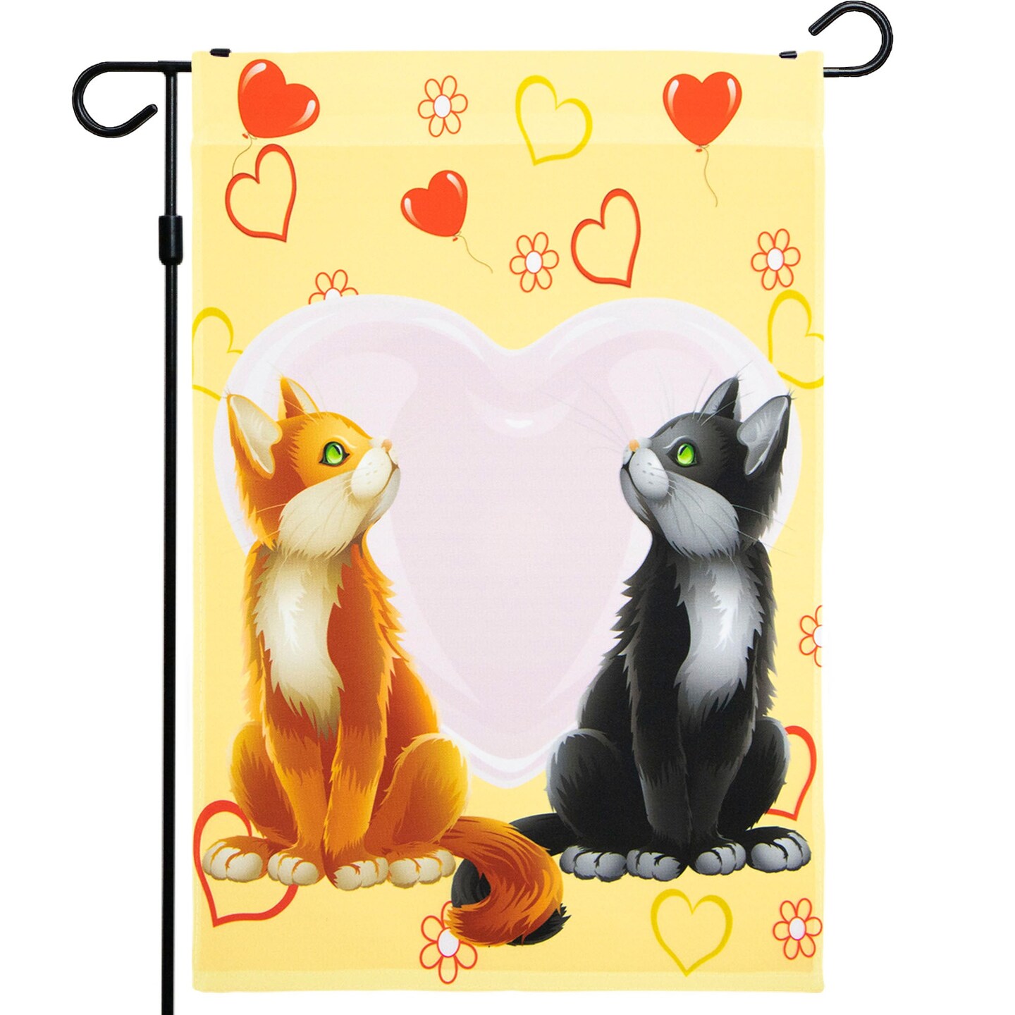 G128 - Valentine's Day Garden Flag, Valentine Themed Decorations - Cats ...