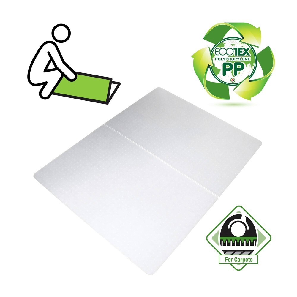 Ecotex? Polypropylene Rectangular Foldable Chair Mat for Carpets - 46 ...