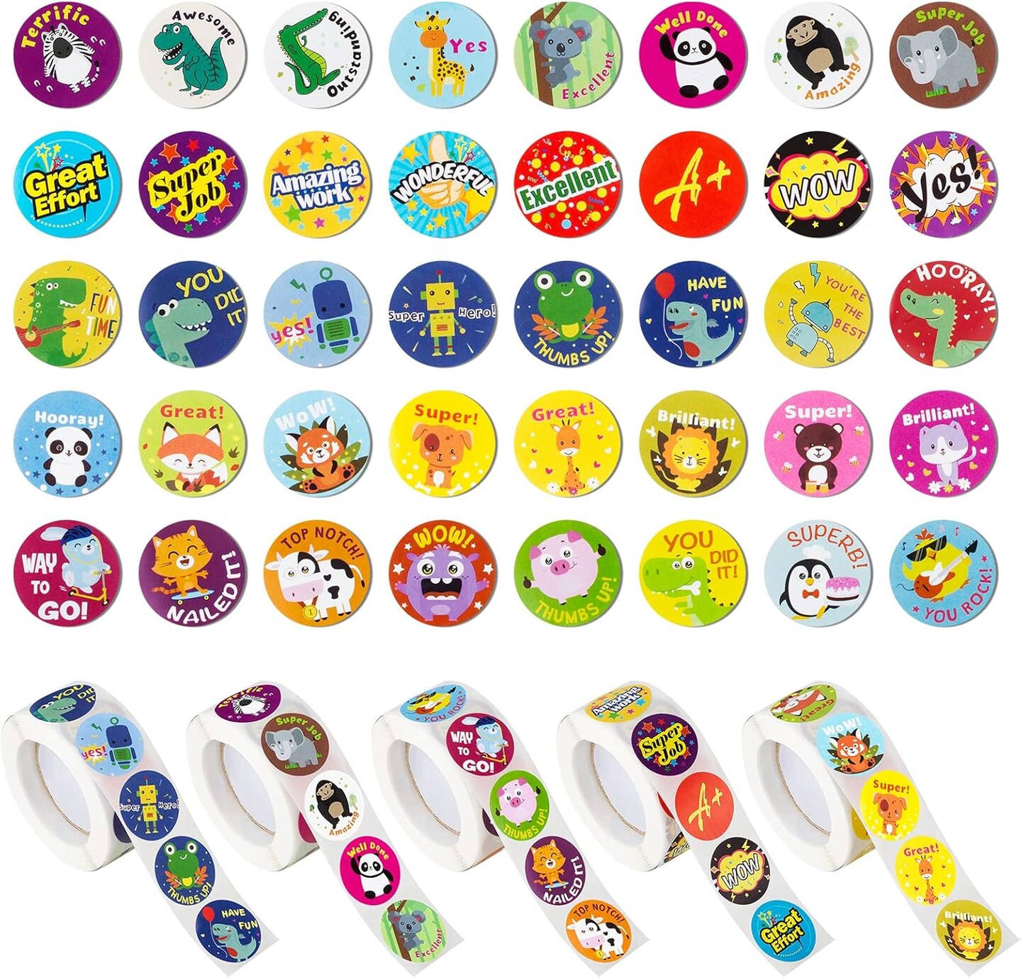 2500 pcs Reward Stickers for Teachers Cute Encouraging Stickers for ...