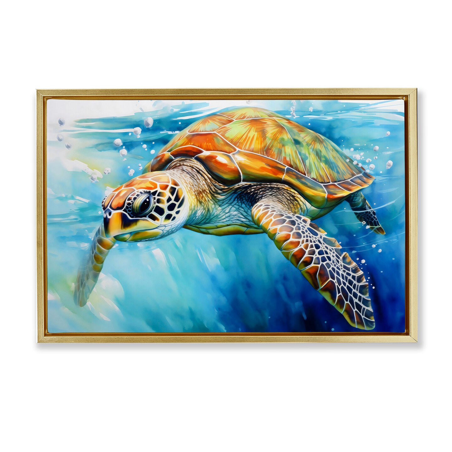 Stupell Industries Graceful Swimmer Tortoise Floating Frame By LSR ...