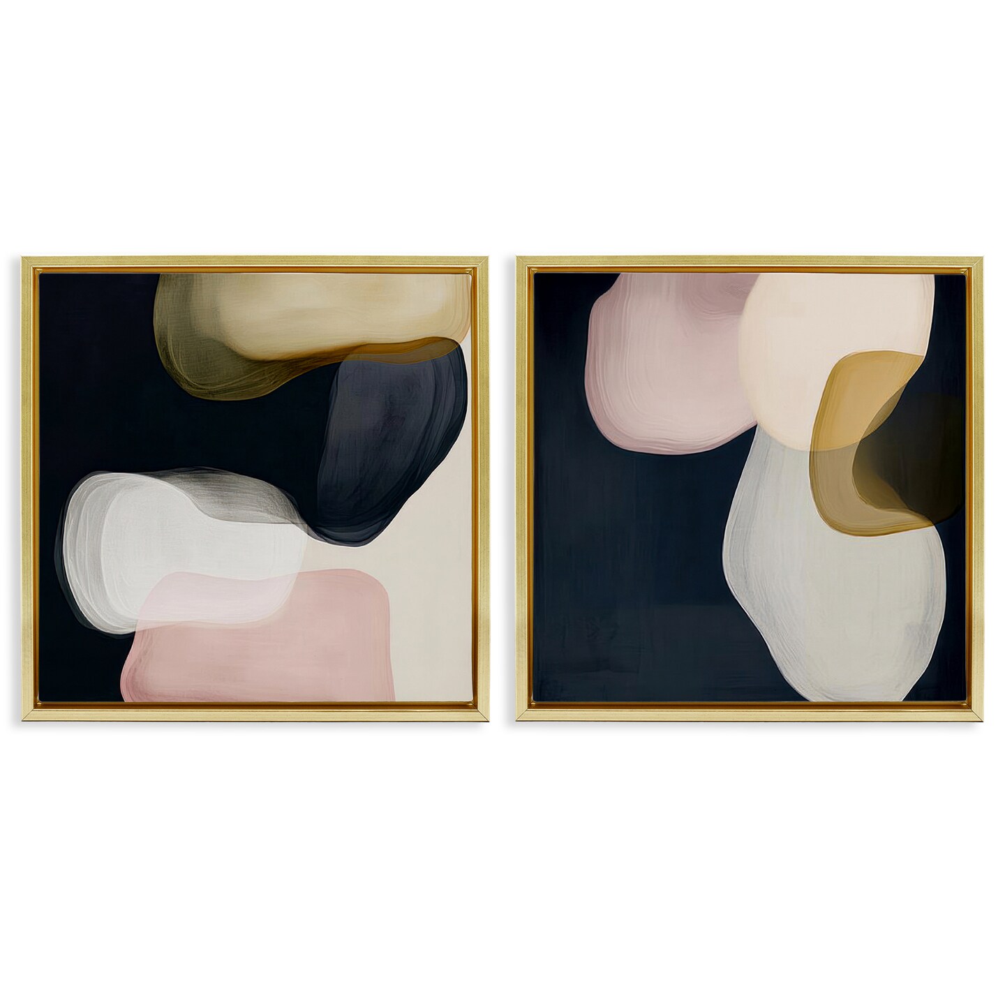 Stupell Industries Rounded Oblique Shapes 2pc Floating Frame Set By ...