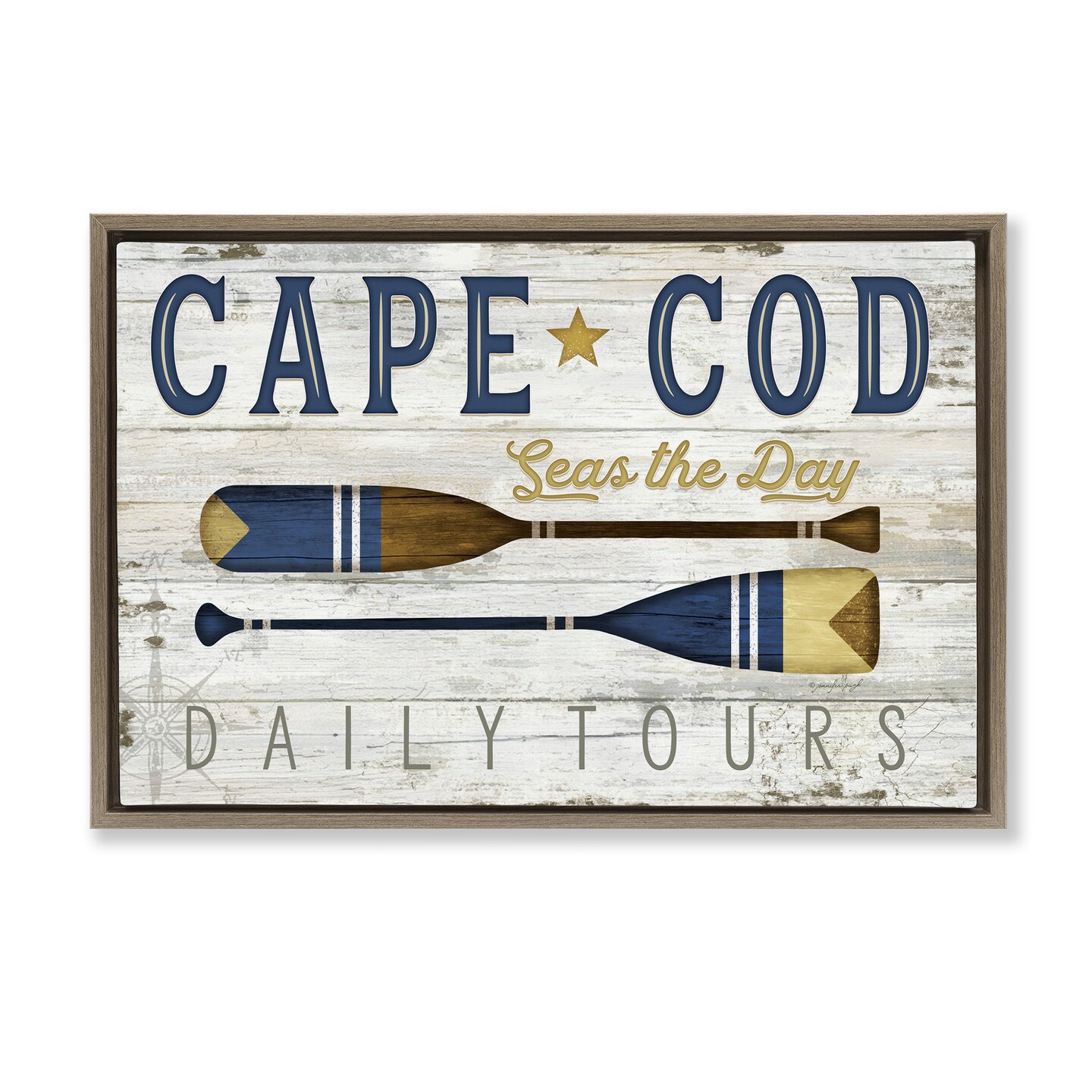 Stupell Industries Cape Cod Rustic Ores Floating Frame By Jennifer Pugh ...