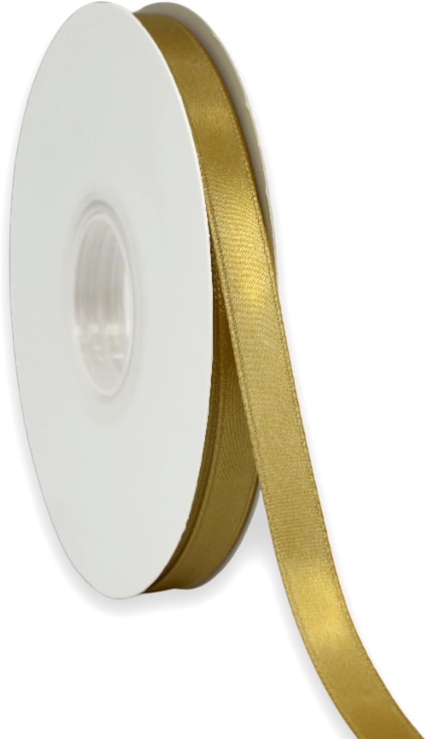 Antique Gold Ribbon 3/8 Inch x 50 Yards Satin Ribbon Continuous, Single ...
