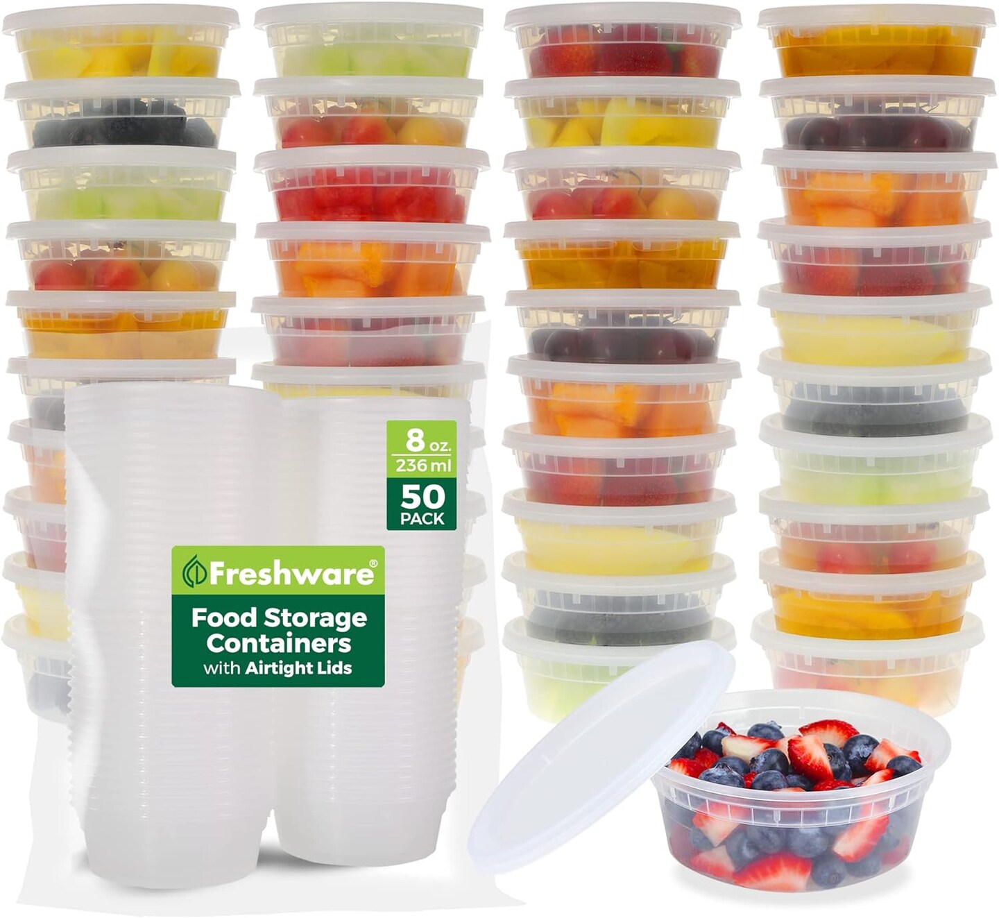 Food Storage Containers [50 Set] 8 oz Plastic | Michaels