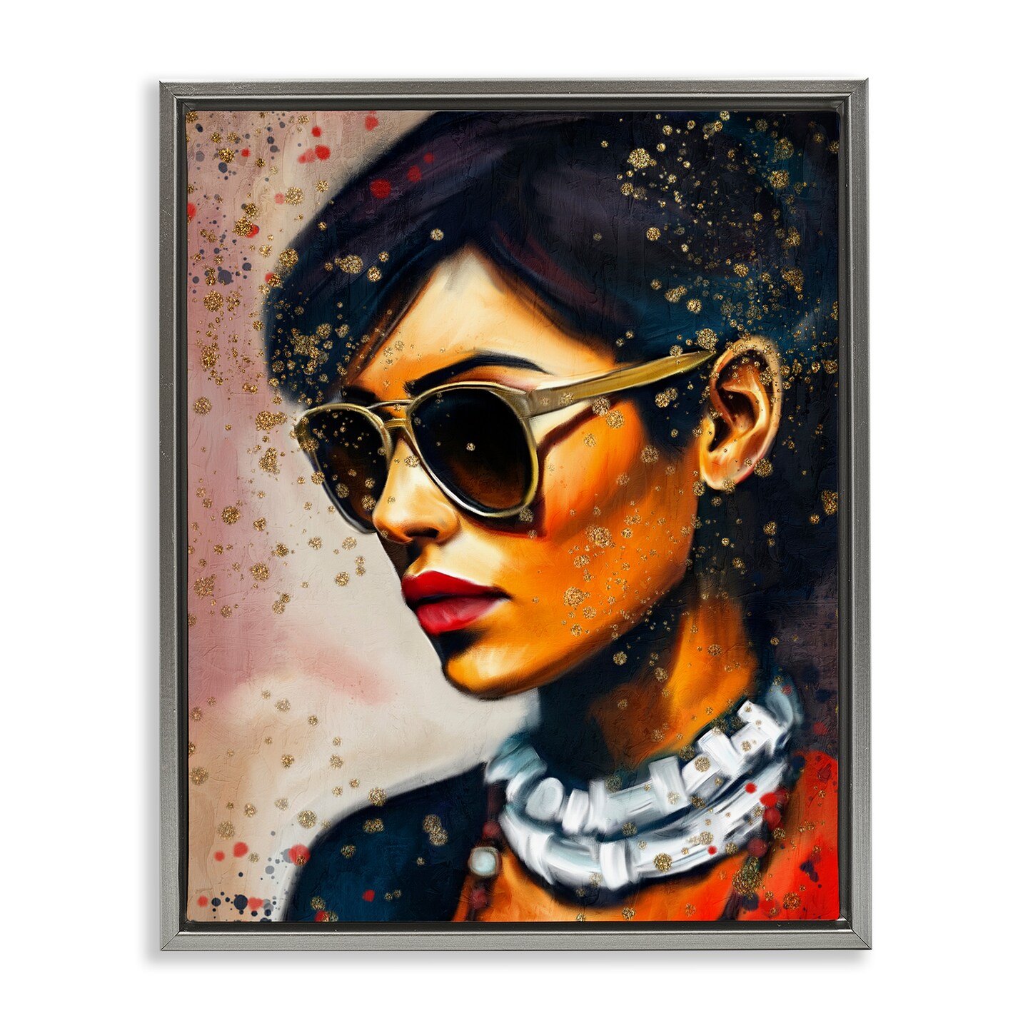 Stupell Industries Glass View Female Portrait Floating Frame By Kim ...