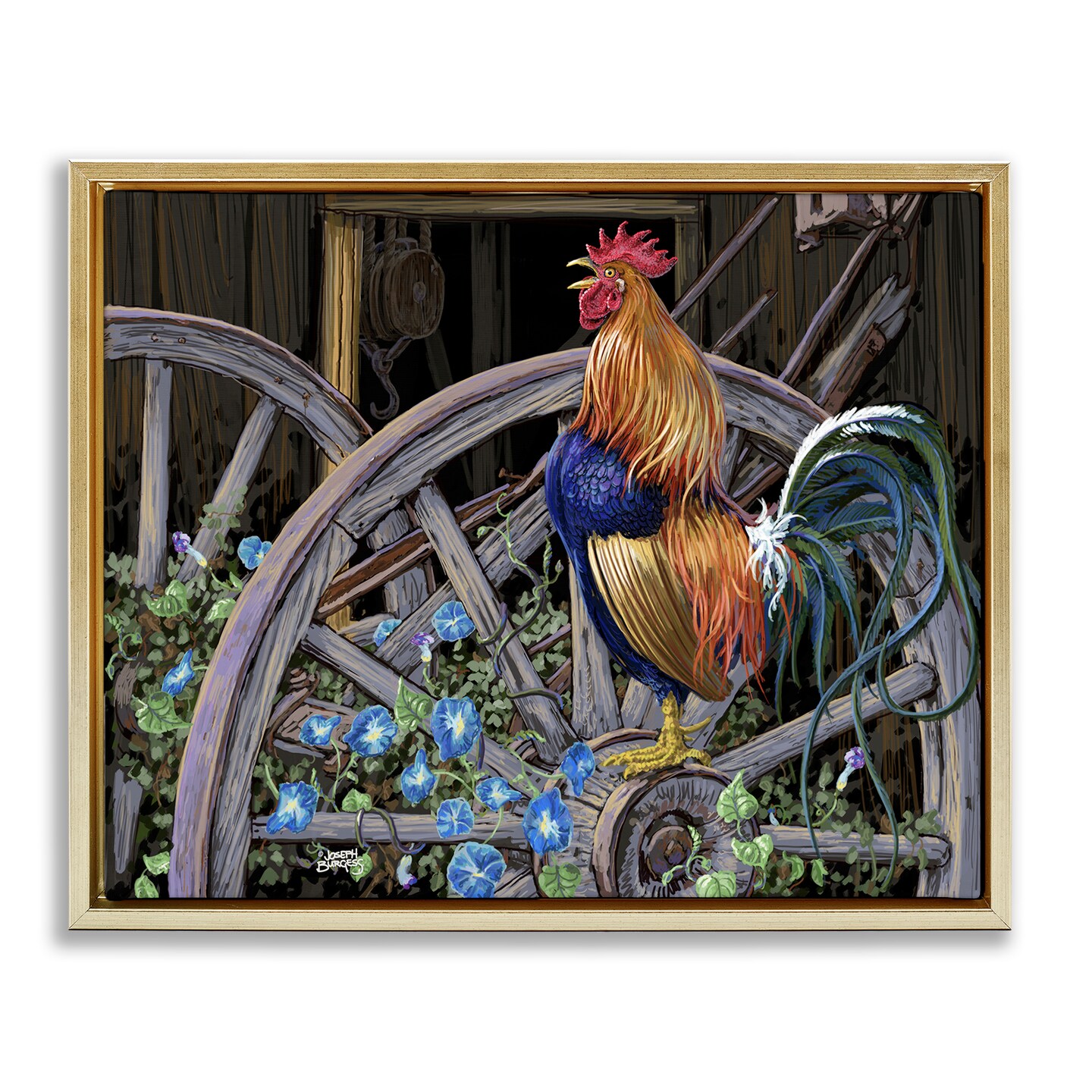 Stupell Industries Morning Glory Rooster Floating Frame By Joseph Burgess | Michaels
