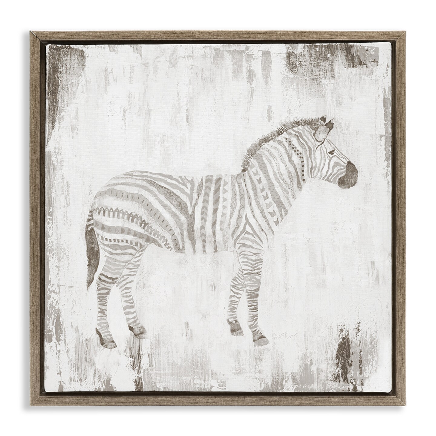 Stupell Industries Boho Striped Zebra Floating Frame By Janet Tava ...