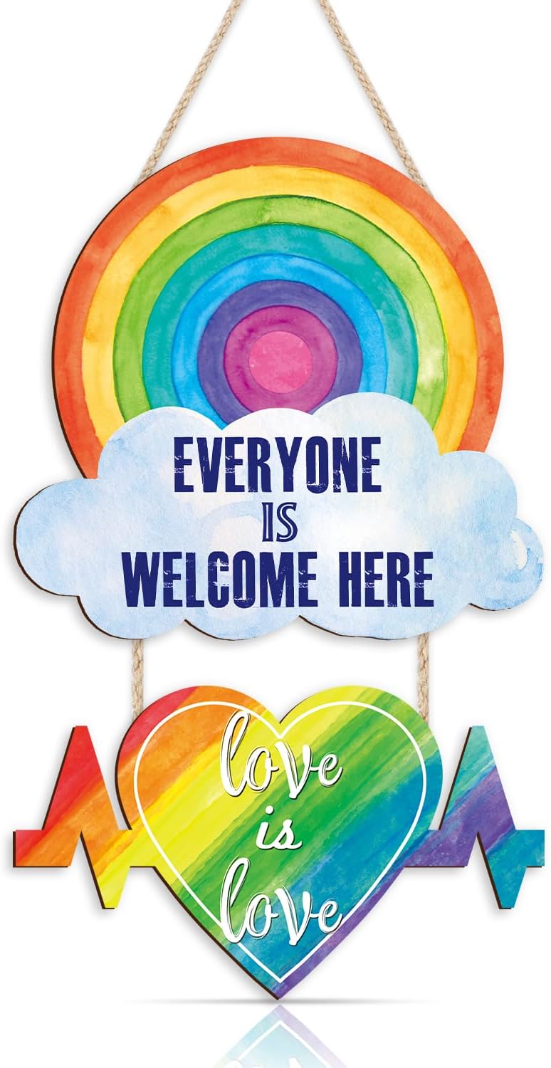 Gay Pride Decor Everyone Is Welcome Here Pride Month Signs Set of 2(11 ...